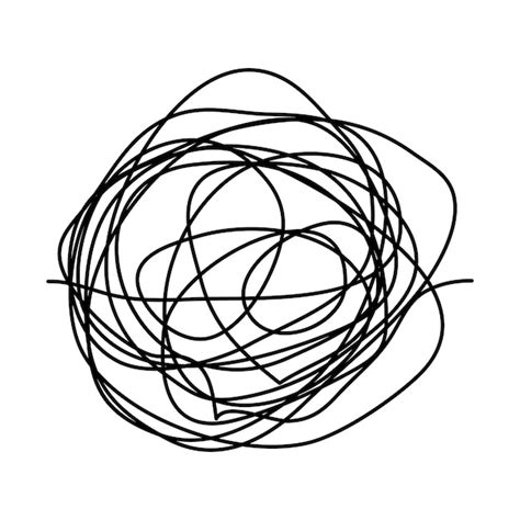 Premium Vector Abstract Line Doodle Scribble Hand Drawn Chaotic Tangled Circle