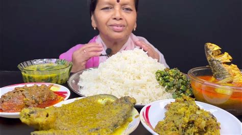 Bigbiteseating Rice With Sorshe Pabdapona Macher Jholchuno Mach Er