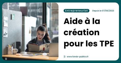 Subvention création TPE Critères