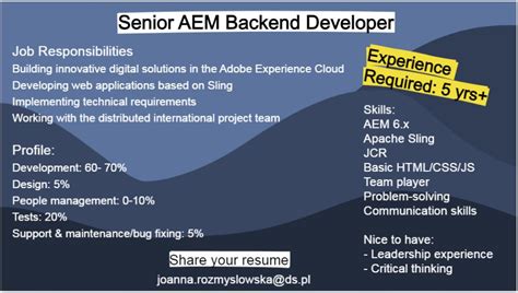 Aem Coders Hub On Linkedin 🚀 Aem Job Alert Aem Coders Hub Location