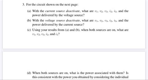 Solved For The Circuit Shown On The Next Page A With Chegg Com