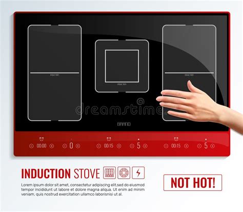 Induction Hob Surface Hand Poster Stock Vector Illustration Of Energy