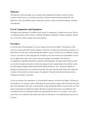 Experiment Lab Report Docx Objective The Objective Of This Experiment Was To Learn The