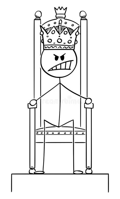Dessin De Vector Illustrant Un Homme En Colère Ou Un Roi Assis Sur Le
