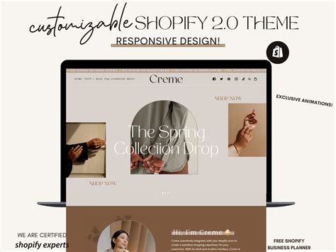 Creme Easy Shopify Theme Template Minimal Website Shopify Design Boutique Neutral Website