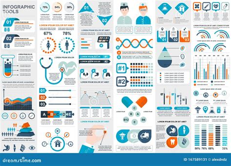 Medical Infographic Elements Data Visualization Vector Design Template Stock Vector