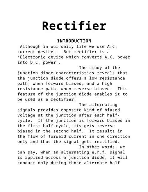 Docx Rectifier 1rectifier Investigatory Project Dokumentips