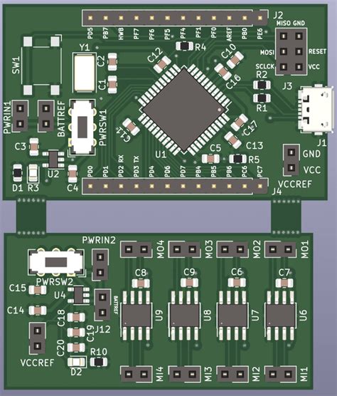 Schematic Pcb Review Request 2 Layer Atmega32u4 Breakout Board Separate Motor Driver Board