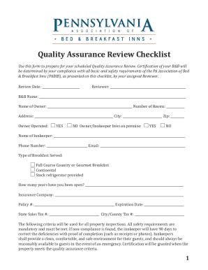 Fillable Online FREE 7 Quality Checklist Examples Samples In PDFExamplesQuality Assurance