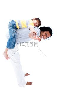 小男孩和他的父亲一起玩耍高清摄影大图 千库网