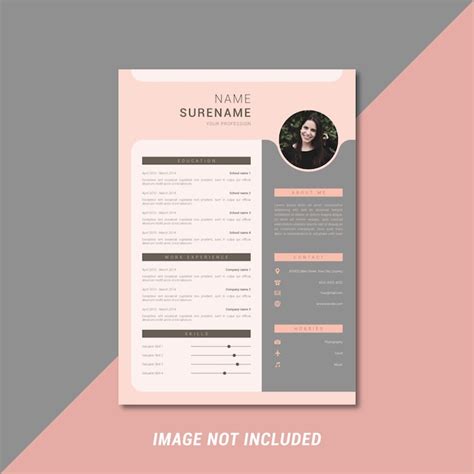 Premium Vector Feminine Curriculum Vitae Template Design