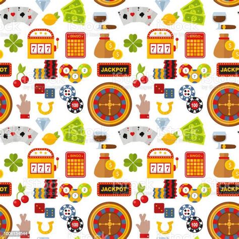 카지노 룰렛 도박꾼 조 커 슬롯 머신 포커 게임 완벽 한 패턴 배경 벡터 일러스트 레이 션 가능성에 대한 스톡 벡터 아트 및