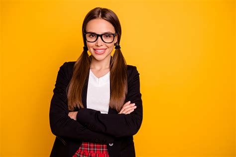 Portrait Of Cute Confident Lady Youth Feel Positive Cheerful Satisfied