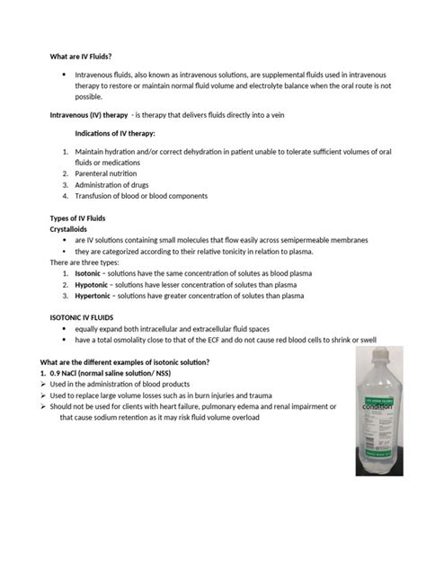 Iv Fluids Notes Pdf Iv Fluids Notes Pdf