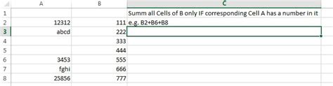 Excel Sumif To Sum Cells Only If Other Corresponding Cells Contain A