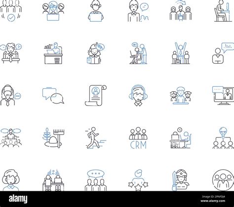 Staffer Line Icons Collection Organizer Coordinator Planner