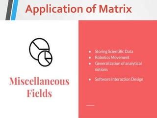 Application Of Matrix Ppt PPT