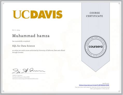 Datascience Sql Coursera Ucdavis Continuouslearning Muhammad Hamza