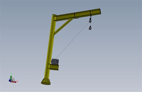 1 5吨吊臂起重机结构 Solidworks 2023 模型图纸下载 懒石网