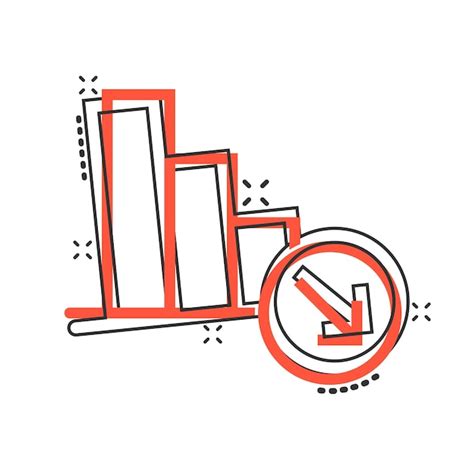 Premium Vector Decline Arrow Icon In Comic Style Decrease Cartoon Vector Illustration On White