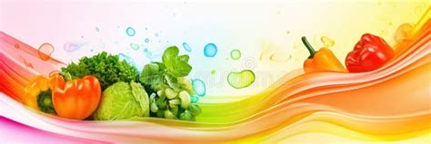 Dynamic Flow Of Fresh Groceries In Vibrant Colors With Smooth Gradients