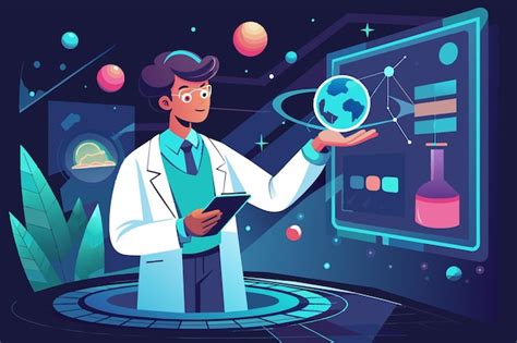 Premium Vector Holographic Interface Displaying Complex Data