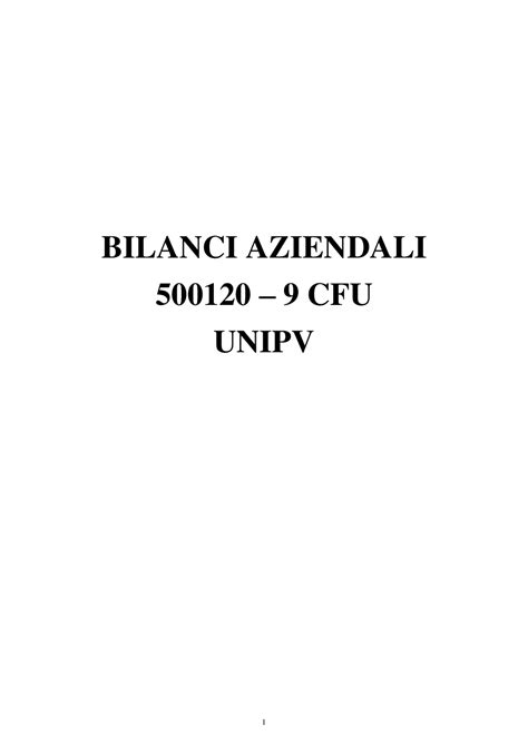Bilanci Aziendali Clacfa 9 Cfu 500120 Appunti Di Analisi Di