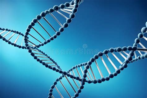 Dna Double Helix Structure Against Gradient Blue Background Stock
