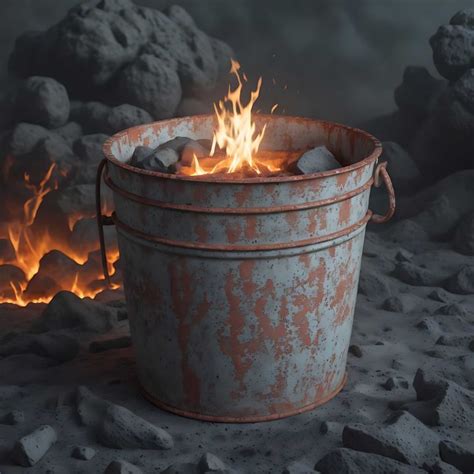Bucket With Lava Monad Nomad Digital Art Still Life Other Still
