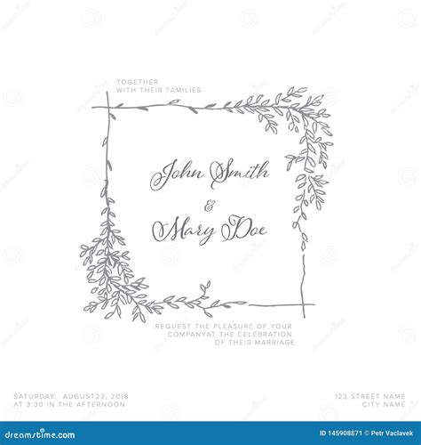 Plantilla De La Invitaci n De La Boda Ilustración del Vector