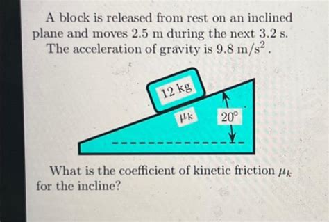 solved a block is released from rest on an inclined plane