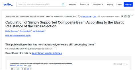 Citation Report Calculation Of Simply Supported Composite Beam