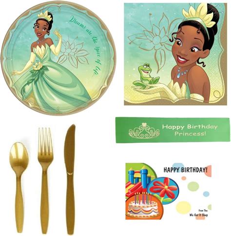 Buy Tiana And The Frog Disney Princess Party Supplies Bundle Featuring