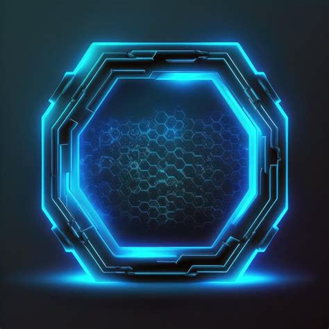 Premium Photo Abstract Of Glowing Scifi Futuristic Hexagon In Hud Headup Cyber Concept