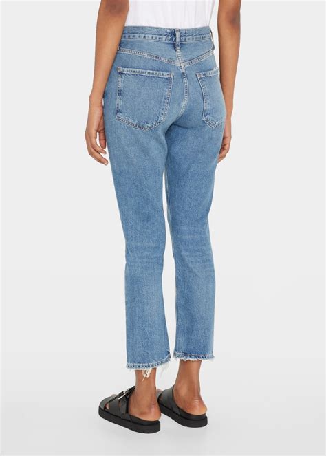 Agolde Riley High Rise Slim Straight Jeans Bergdorf Goodman