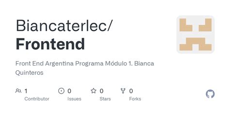 Github Biancaterlec Frontend Front End Argentina Programa M Dulo Bianca Quinteros