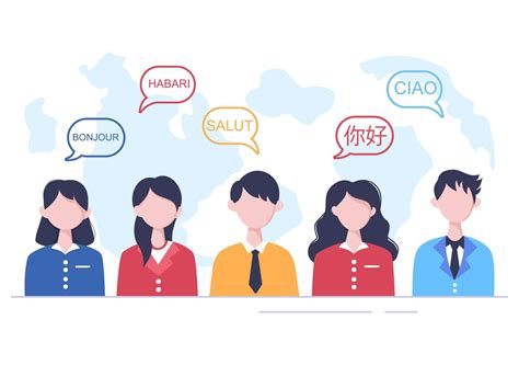 Translator or Translation Language Illustration. Say hello in Different Countries and ...