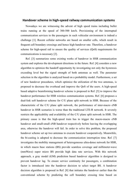 Pdf Handover Scheme In High Speed Railway Communication Systems