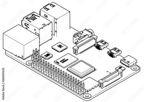 Raspberry Pi 4 Model B Board Silhouette Stock Vector Adobe Stock