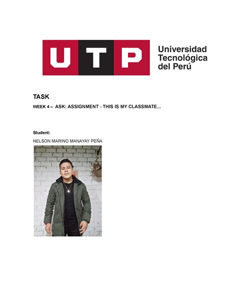 Week 4 Ask Assignment This Is My Classmate Task Week 4 Ask