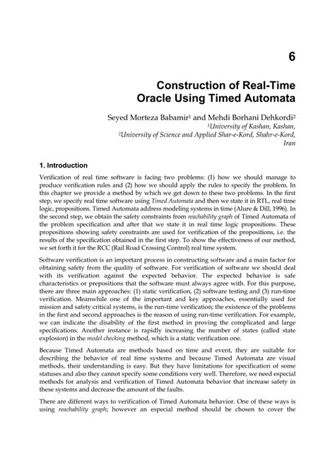 Pdf Construction Of Real Time Oracle Using Timed Automata
