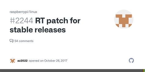 RT Patch For Stable Releases Issue Raspberrypi Linux GitHub