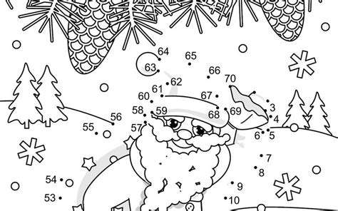 Coloriage points à relier Boule de Noël à pois