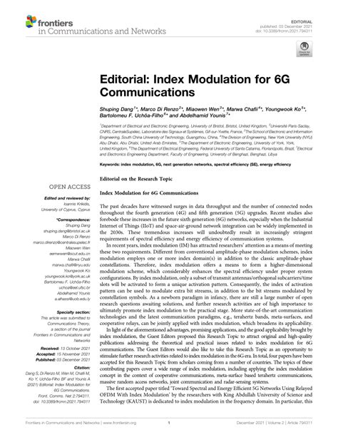 pdf editorial index modulation for 6g communications