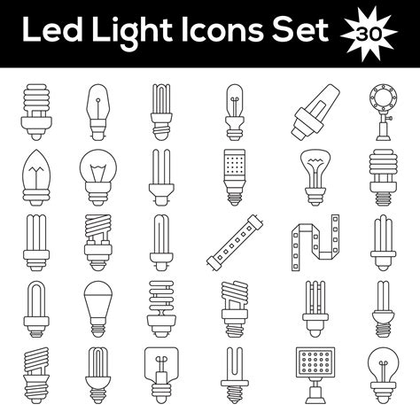 Illustration Of Led Light Icon Set In Linear Style 24481872 Vector Art At Vecteezy