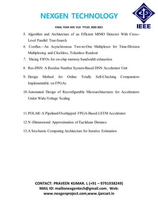 Ieee Vlsi Projects In Pondicherry Ieee Vlsi Projects In Chennai