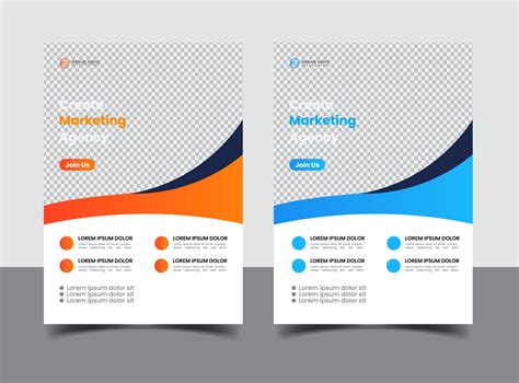 Orange And Blue Business Flyer Template 25375876 Vector Art At Vecteezy