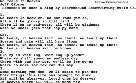 No Tears In Heaven Apostolic And Pentecostal Hymns And Songs Lyrics