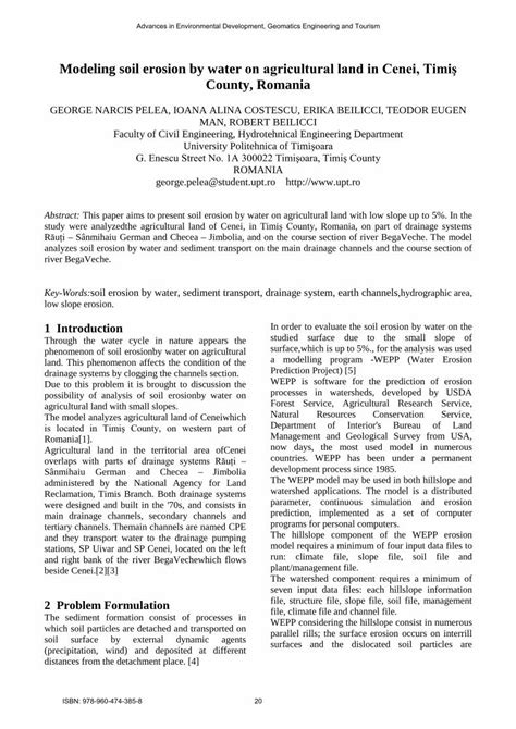 PDF Modeling Soil Erosion By Water On Agricultural Land In Modeling Soil Erosion By