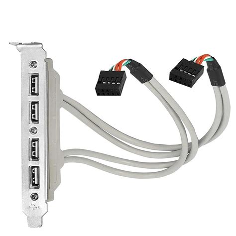 Idc 10 Pin Female To 4 Port Usb Type A Female Slot Plate Panel Header